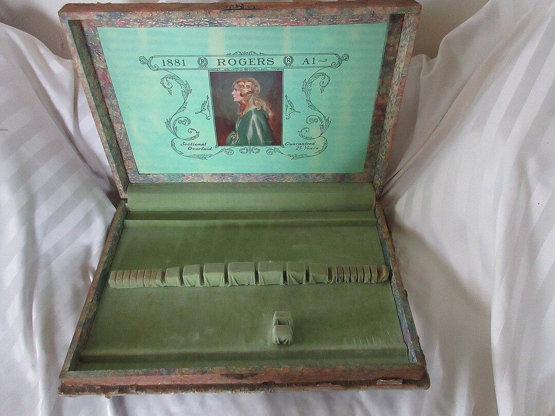 Antique 1920's ROGERS Silverware/flatware Storage Box CHEST With ...