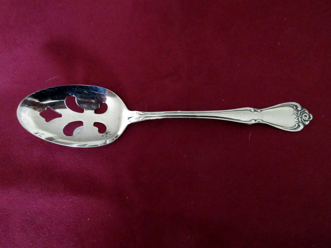 Pierced Stainless Tablespoon Serving SPOON From Oneida in ARBOR Rose ...