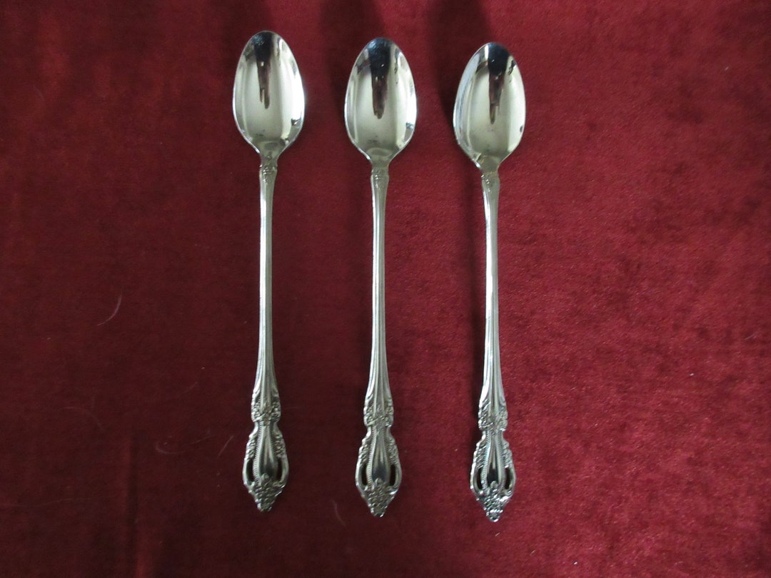 3 Stainless Ice Tea/sundae SPOONS From ONEIDA in the Elegant Deluxe ...