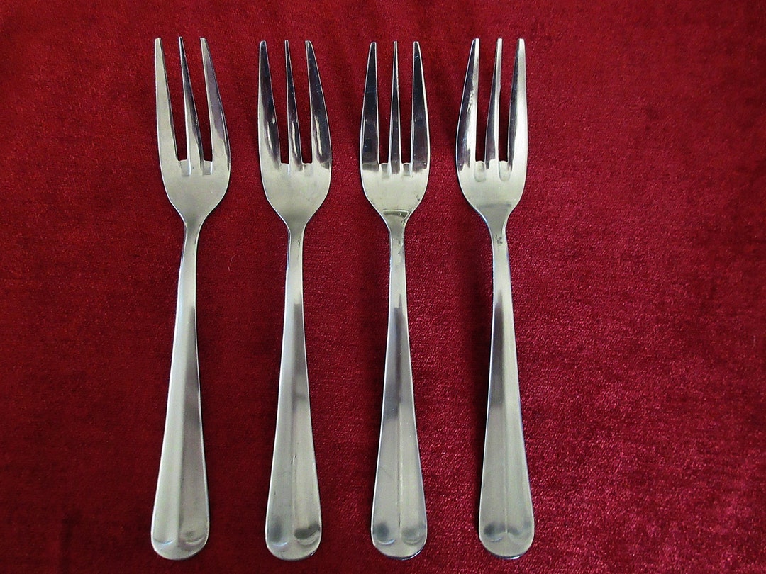 4 Sm 3 Tine Stainless Salad FORKS From Hoan in Pattern Like Post Road ...