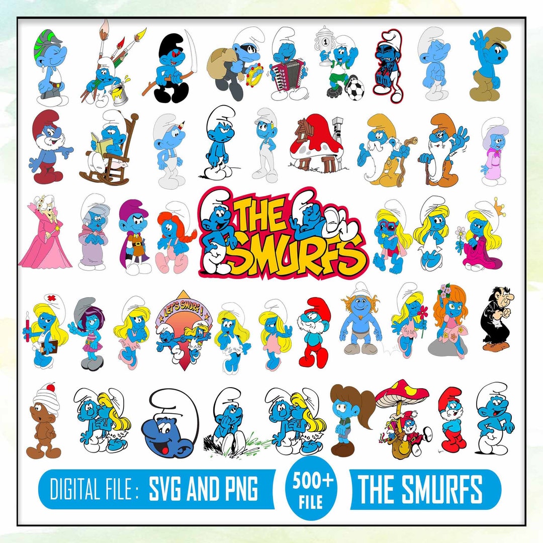 High Quality Smurfs Bundle Svg, Smurfs Svg, Mega Bundle Smurfs Png ...