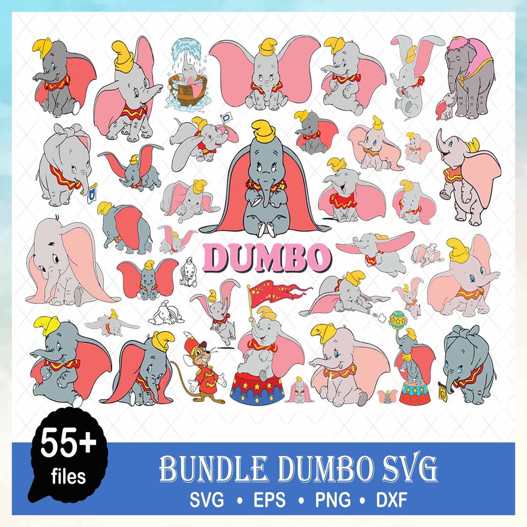 Dumbo Svg Bundle, Dumbo Birthday Svg, Cartoon Svg, Digital File ...
