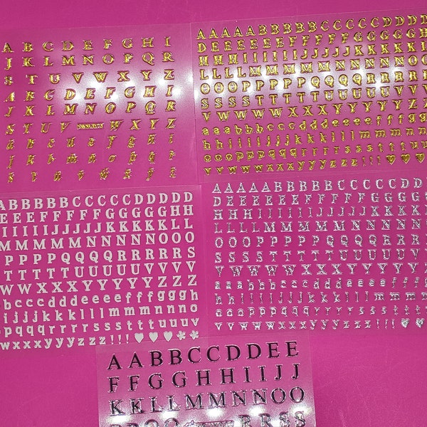 Letter Nail Decals - Etsy