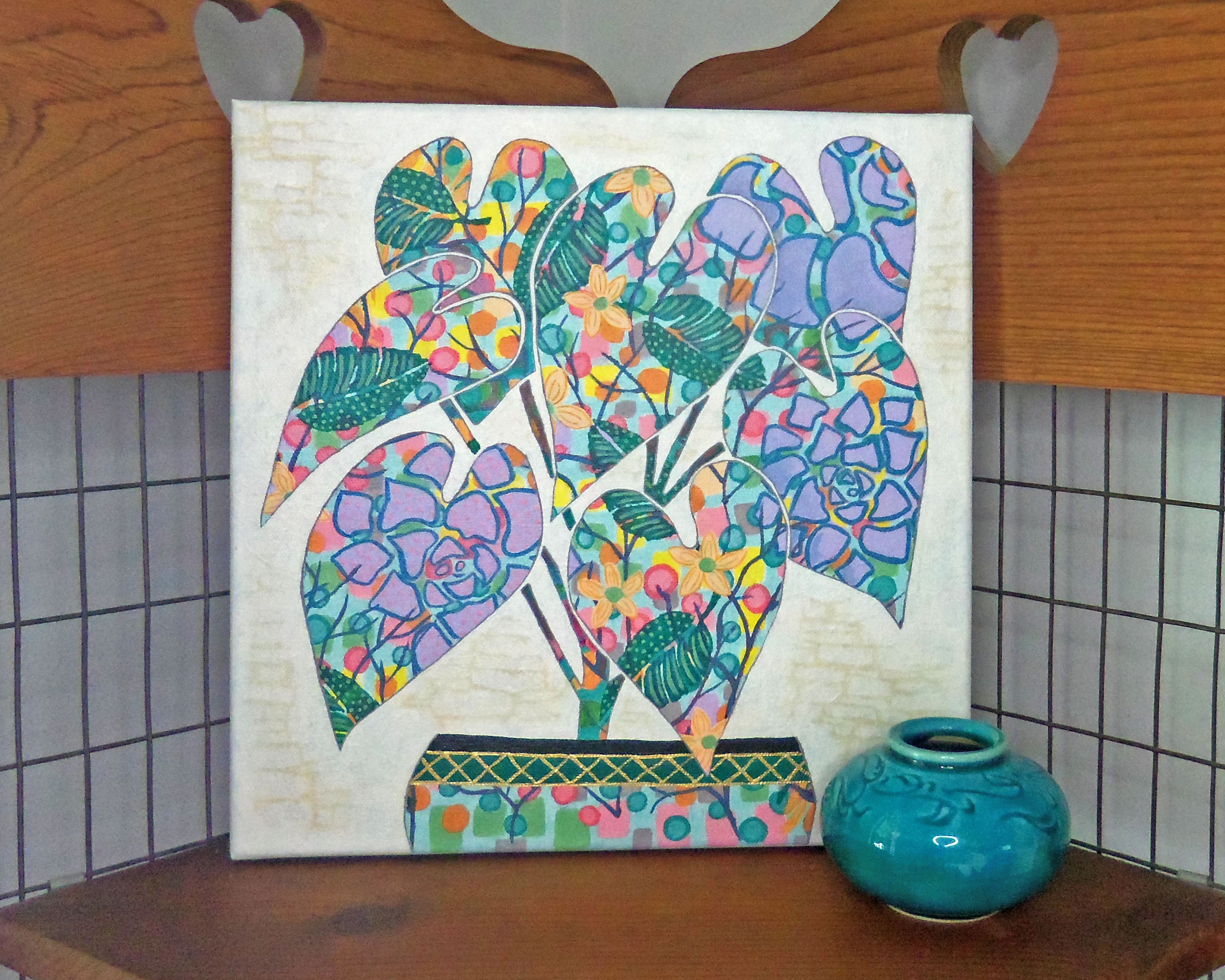 Spring Day Acrylic Painting, 12 X 12 Painting for Home Decor, Plant ...