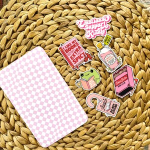 Pink Kindle Stickers, Bookish Sticker Pack , Reader Book Bundle, Pink ...