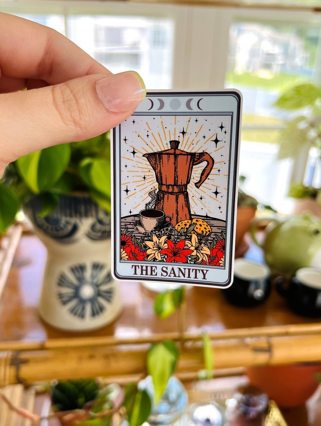Coffee Tarot Card Sticker: Occult Coffee Lover Gift - Etsy