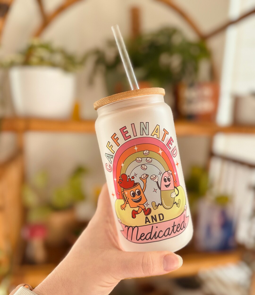 Caffeinated and Medicated Libbey Glass: Iced Coffee Gift - Etsy