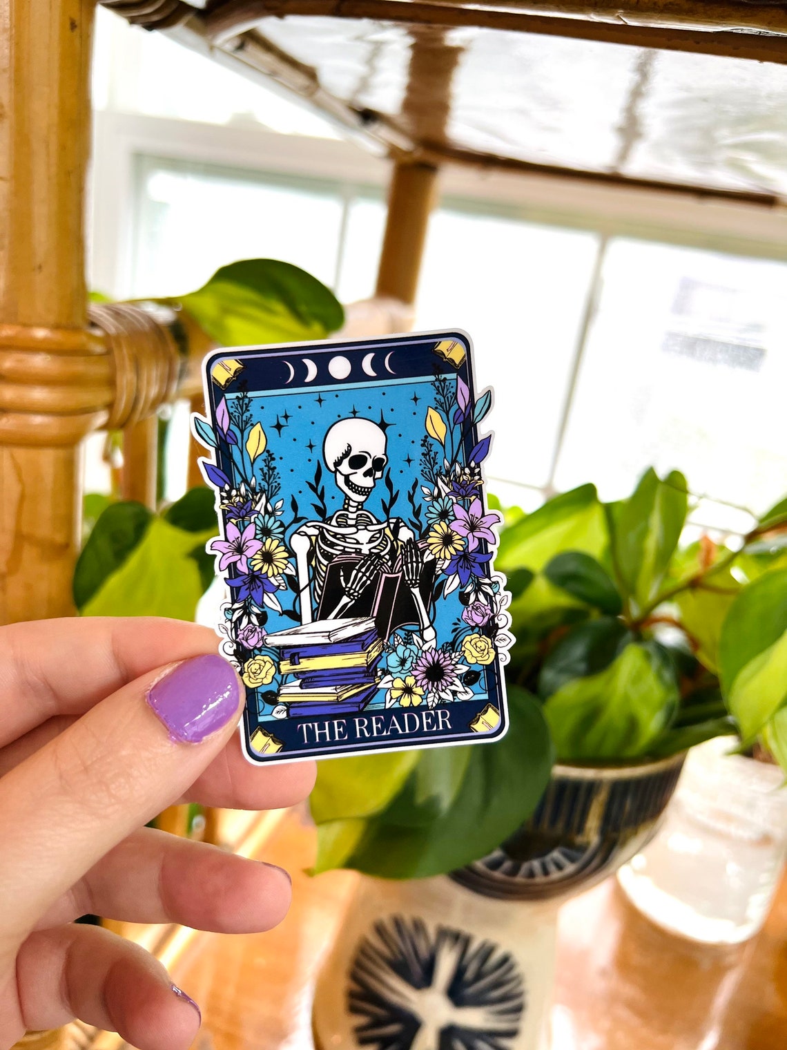 Tarot Card Sticker the Reader Tarot Card Occult Book Decor - Etsy