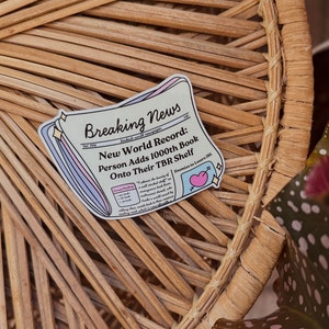 Funny TBR Sticker: Breaking News Bookish Design - Etsy
