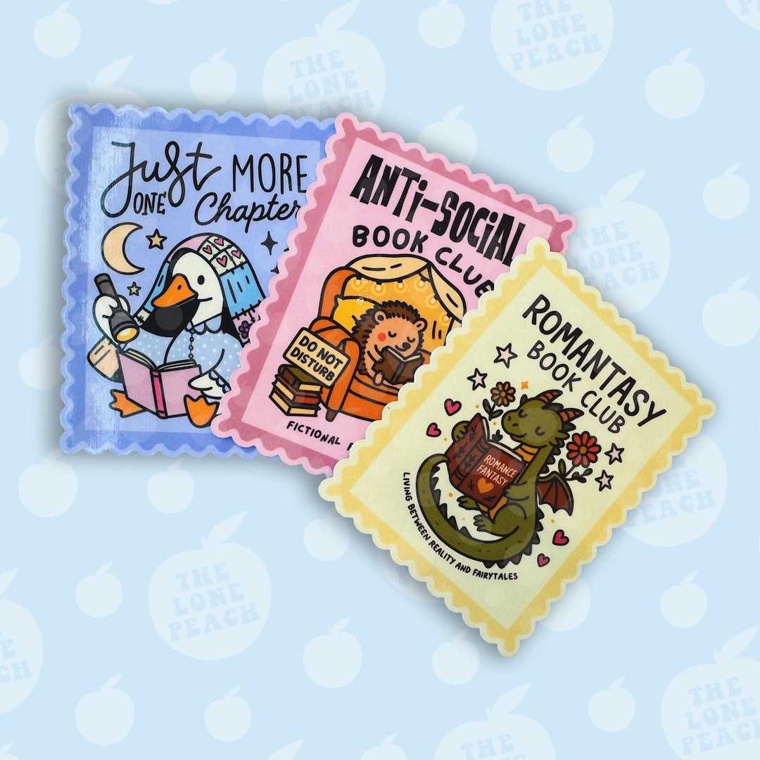 Bookish Stamp Stickers for Kindle, Colorful Playful Book Stickers - Etsy