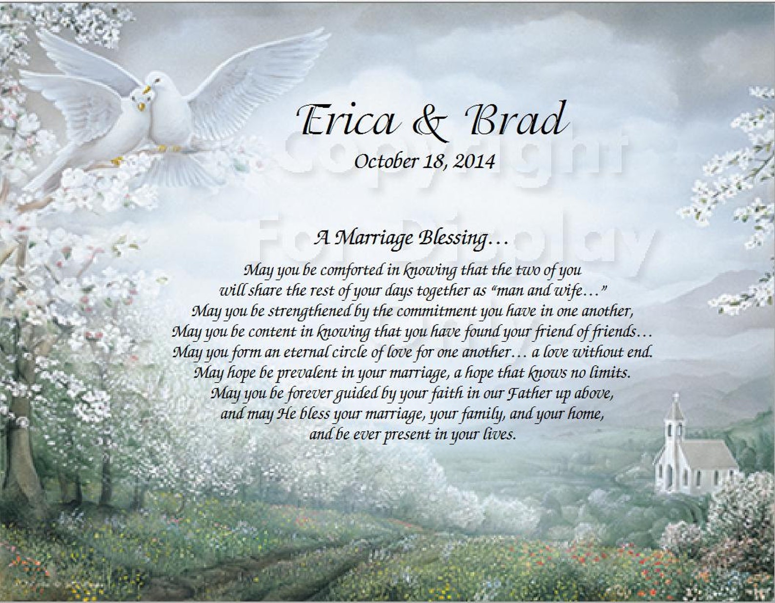 Personalized Wedding Poem Inspirational Print on Choice Background ...