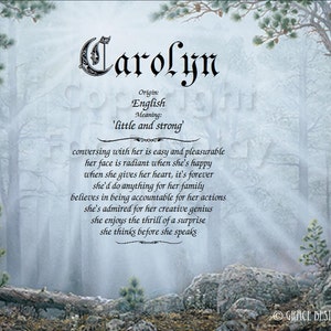 Name Meaning Print Personalized Name Print With Character Traits ...