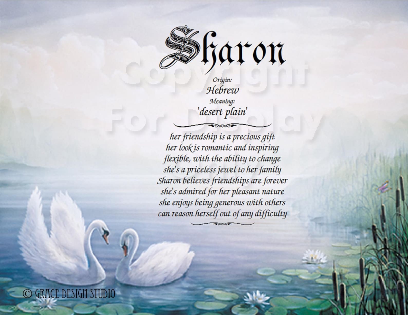 Personalized Name Meanings Print With Character Traits Baby Name ...