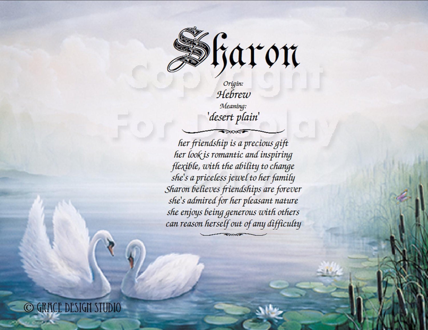 Personalized Name Meanings Print With Character Traits Baby Etsy