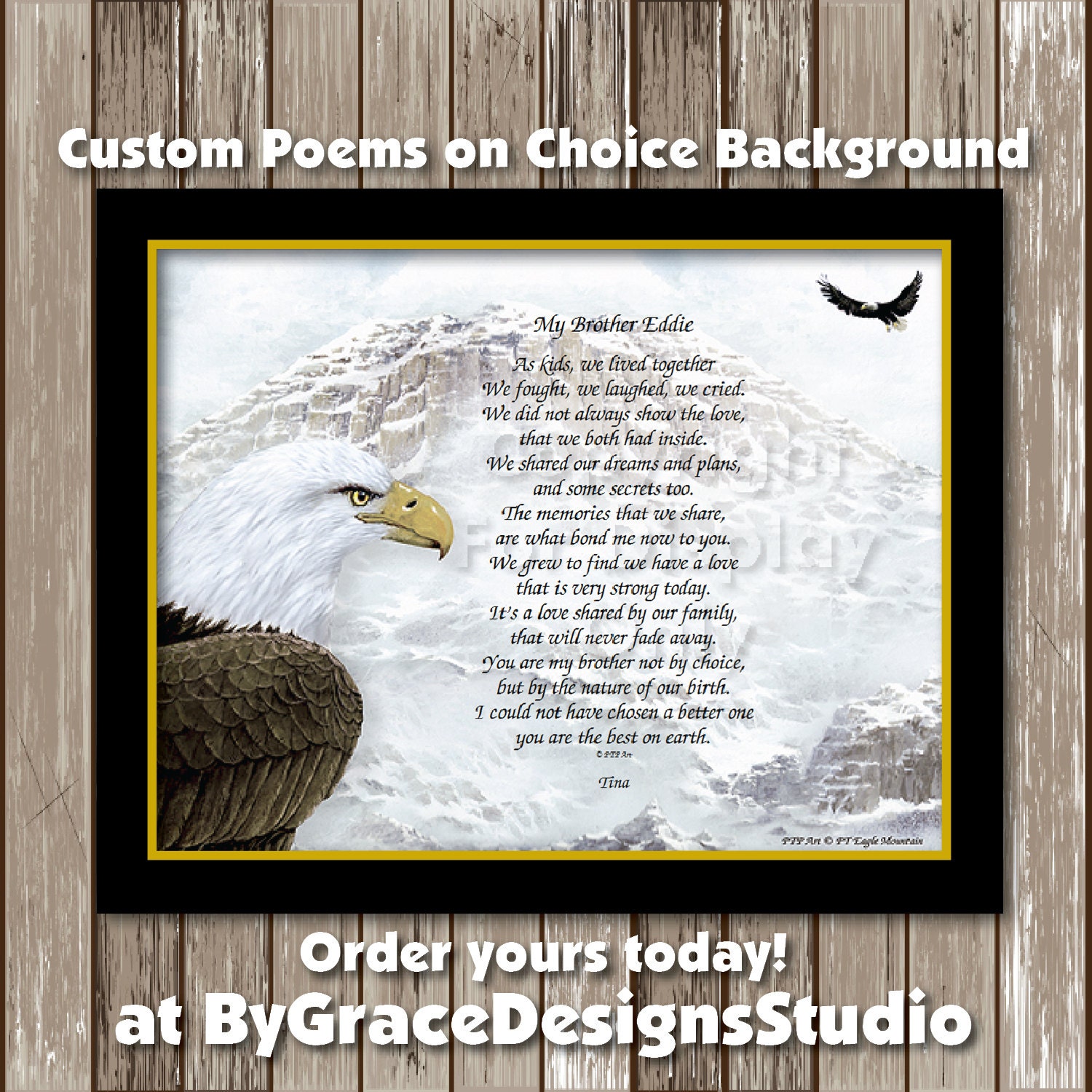 Personalized Custom Poem Printed on Choice Background Printed Poem ...