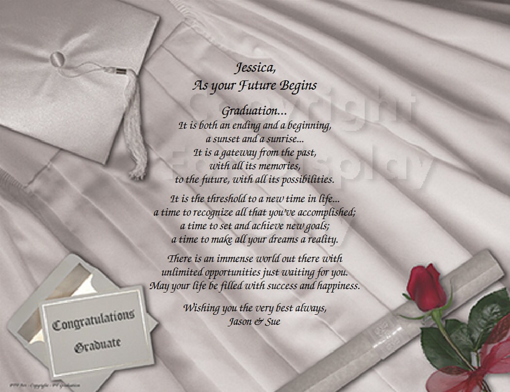 Graduation Gift Inspirational Poem Print Personalized - Etsy