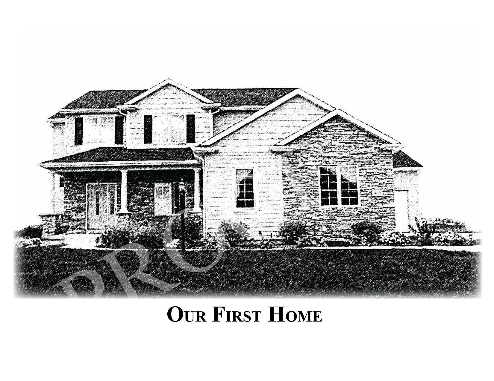 House Sketch Print - Custom Drawing of Your House 8.5x11 or 8x10 Print ...
