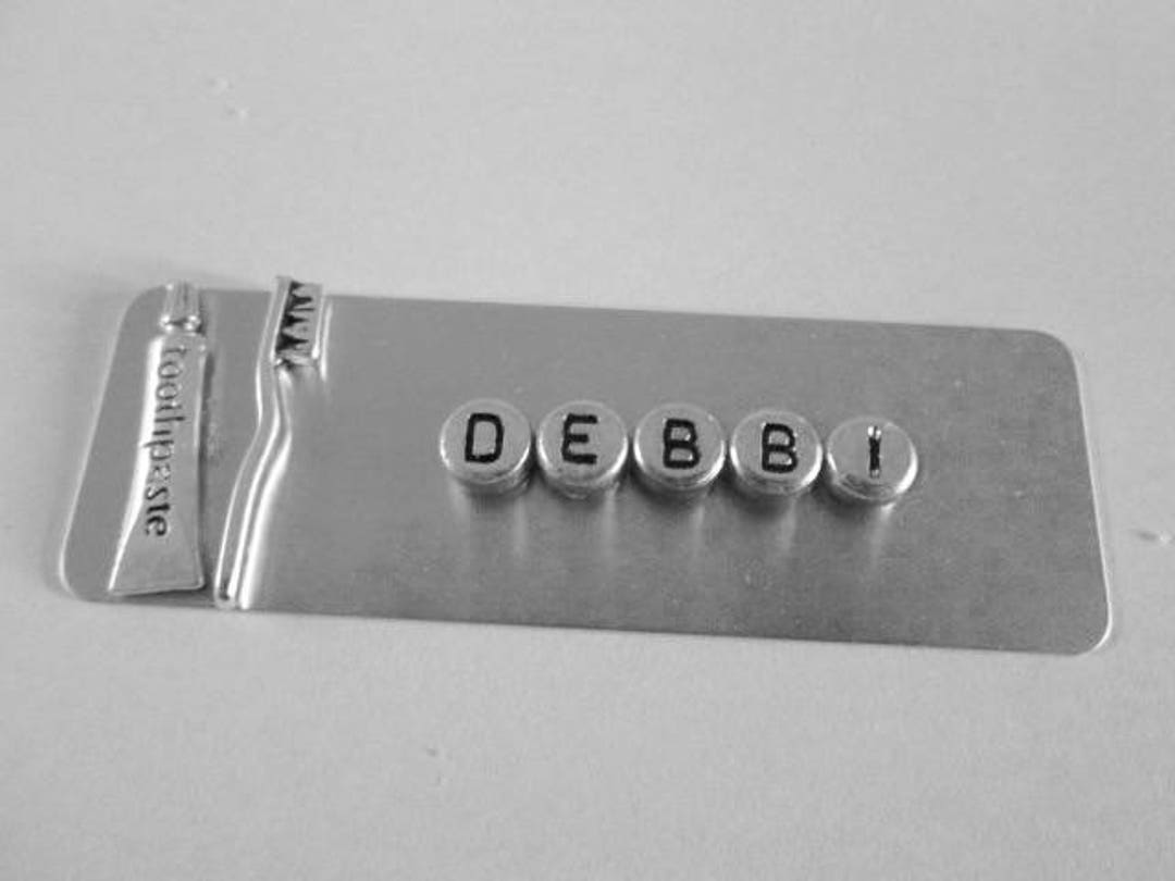 Name Tag ID Badge Custom Pin or Magnet Back Toothpaste Toothbrush Charm ...