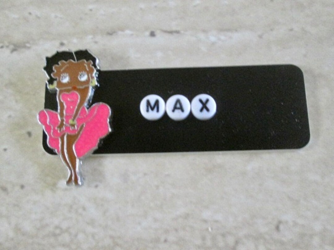 African American Betty Boop Name Tag ID Badge Magnet or Pin Backing ...