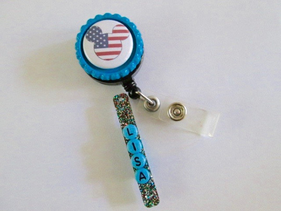 ID Badge Retract Reel Magnet or Clip Back,engraved, Personalize ...