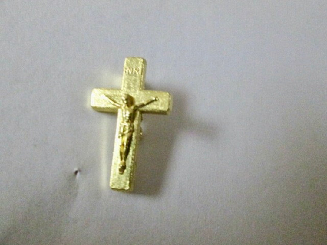 Lapel Pin Gold Cross With Jesus in Middle,church,religion Nurse ...
