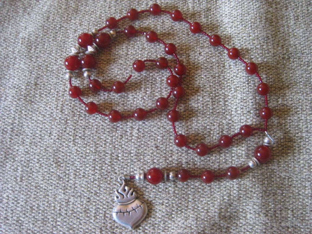 Carnelian Sacred Heart Chaplet - Etsy