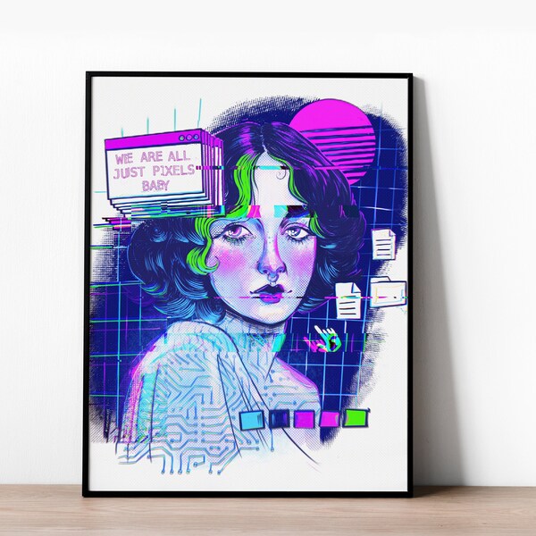 Cyber Girl Wall Art - Etsy
