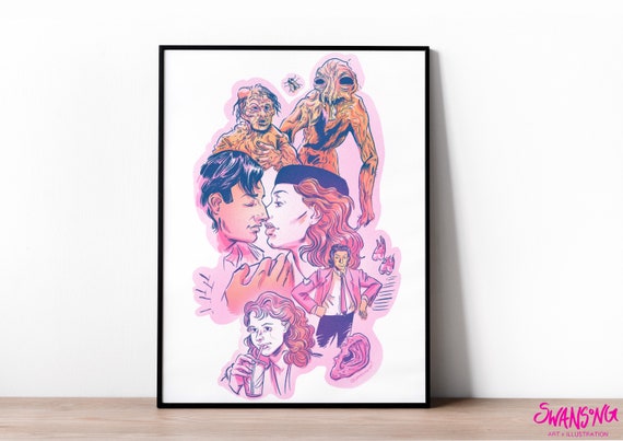 Risograph Style Fly Print // Horror Fan Art Horror Movie 80s - Etsy