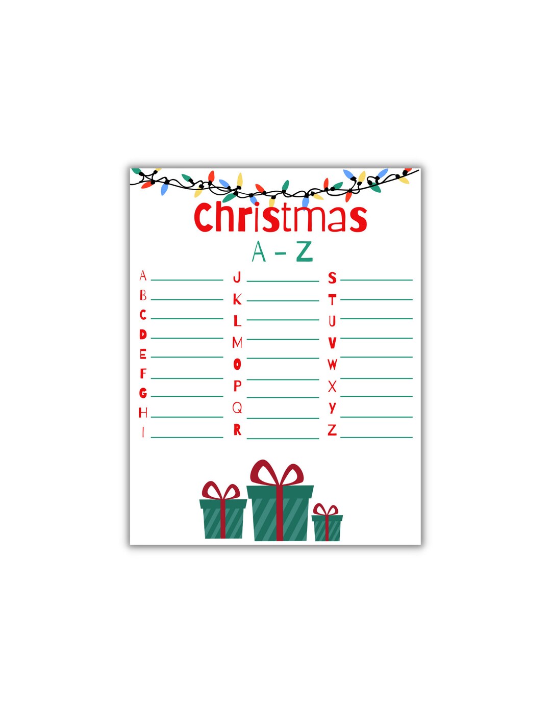 Christmas A-Z Game - Digital Download - Holiday Word Search Printable ...