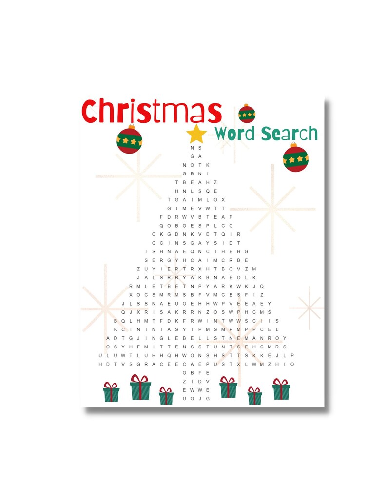 Christmas Word Search - Digital Download - Holiday Word Search ...