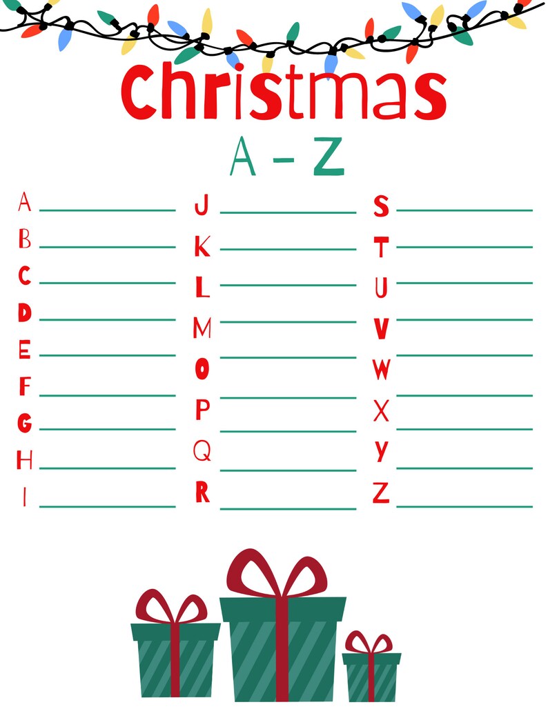 Christmas A-Z Game - Digital Download - Holiday Word Search Printable ...