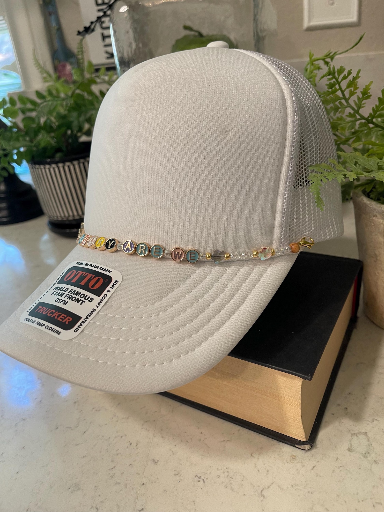 Custom Trucker Hat Chain L Trucker Hat Chain With how Lucky Are We L ...
