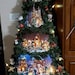 6ft Wooden Christmas Tree Corner Shelf ,christmas Village Display Dept ...