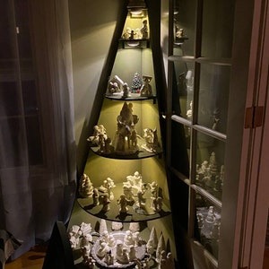 6ft Wooden Christmas Tree Corner Shelf ,christmas Village Display Dept ...