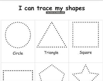 Cut and Paste Shape Worksheet - Etsy