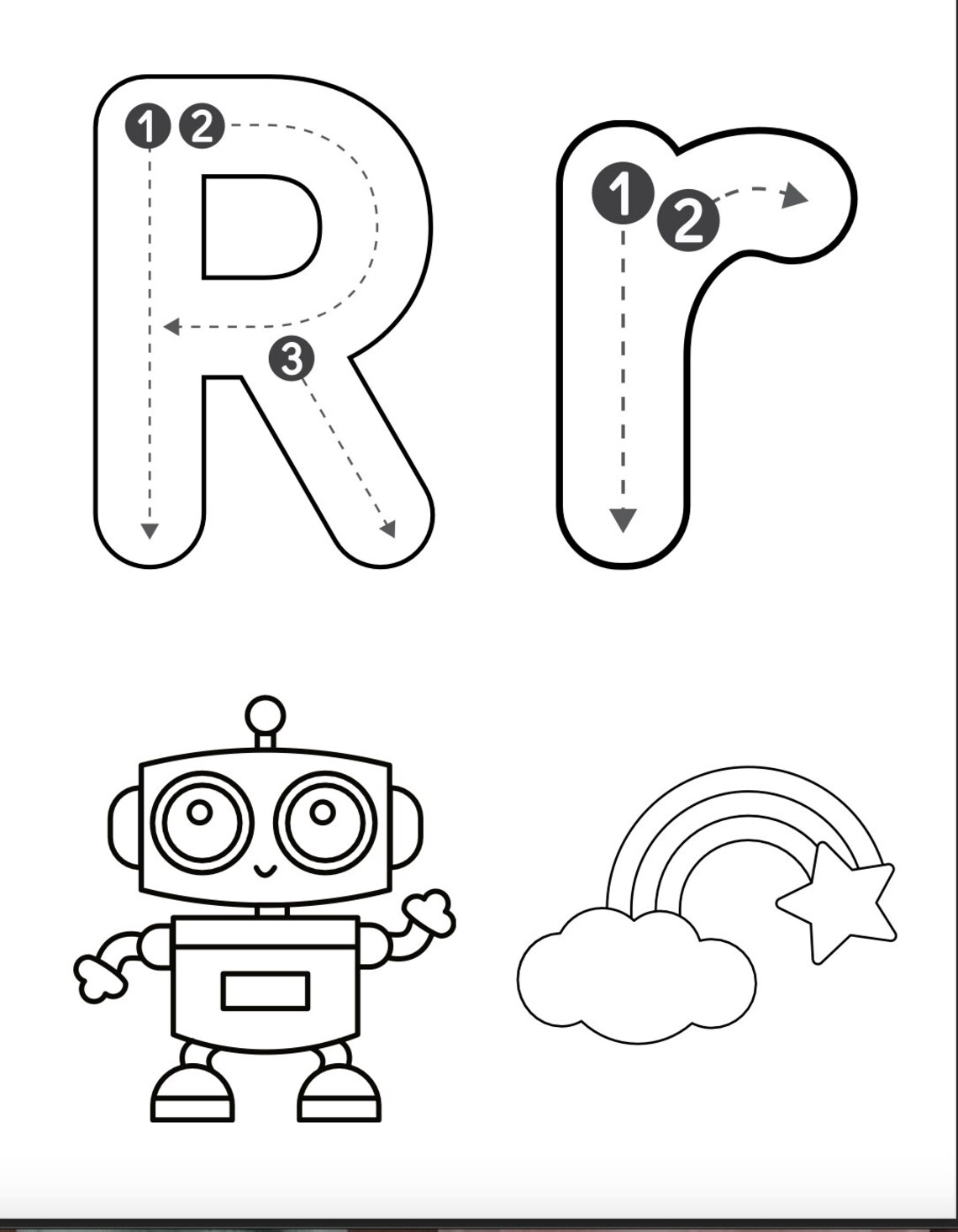 Trace and Color Alphabet - Etsy