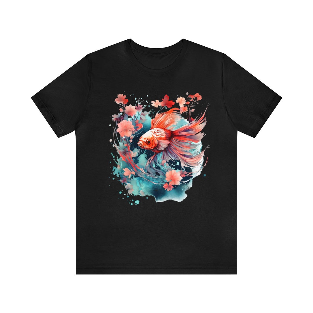 Watercolor Koi Fish Shirt, Japanese Goldfish Shirt, Rainbow Fish Shirt ...