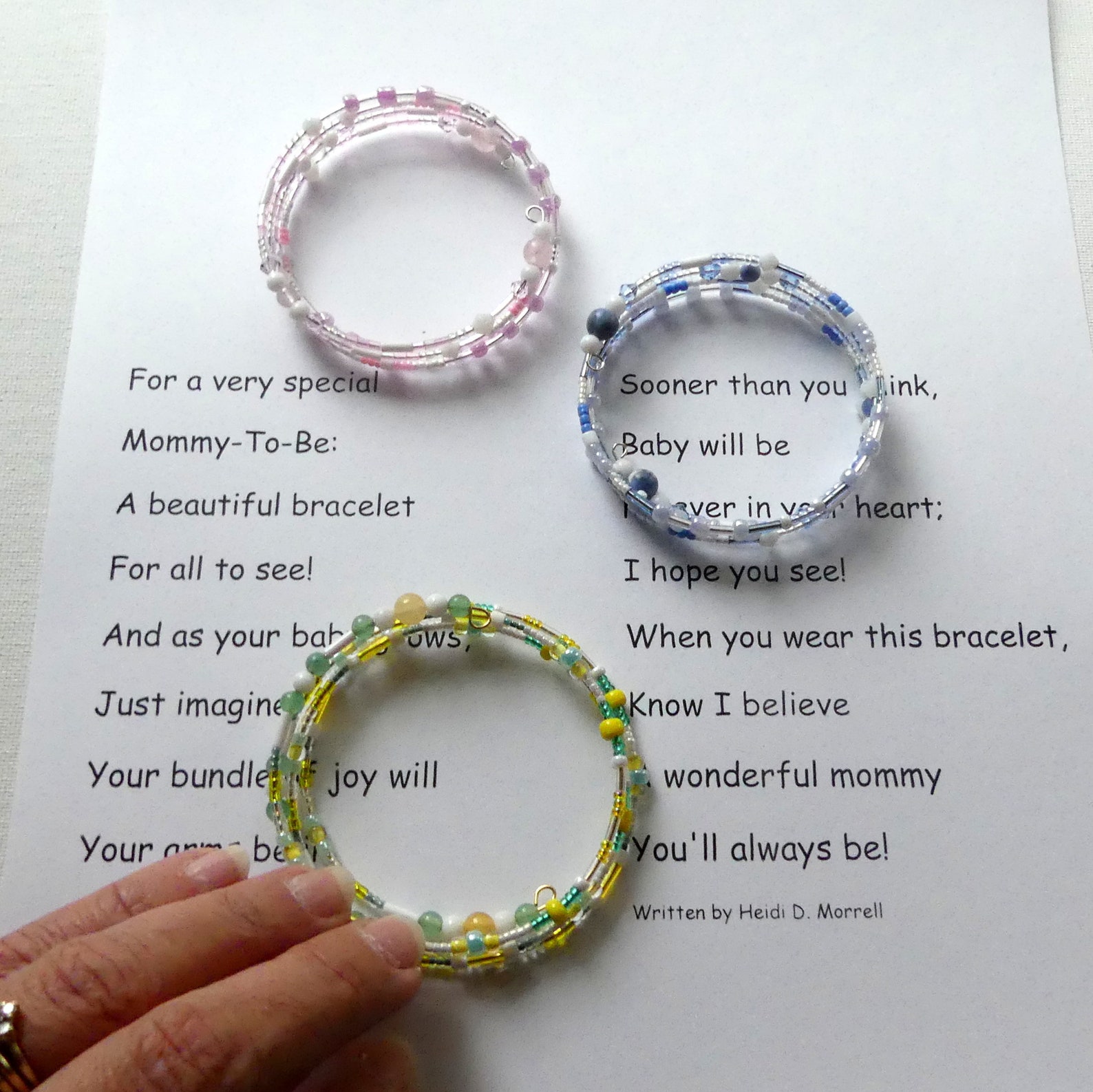 Custom Memory Wire Mommy-to-be Bracelet With Poem Card - Etsy