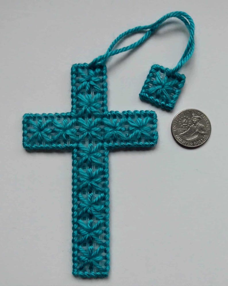 Solid Color Cross Bookmark: Plastic Canvas Book Lover Gift, Christmas ...