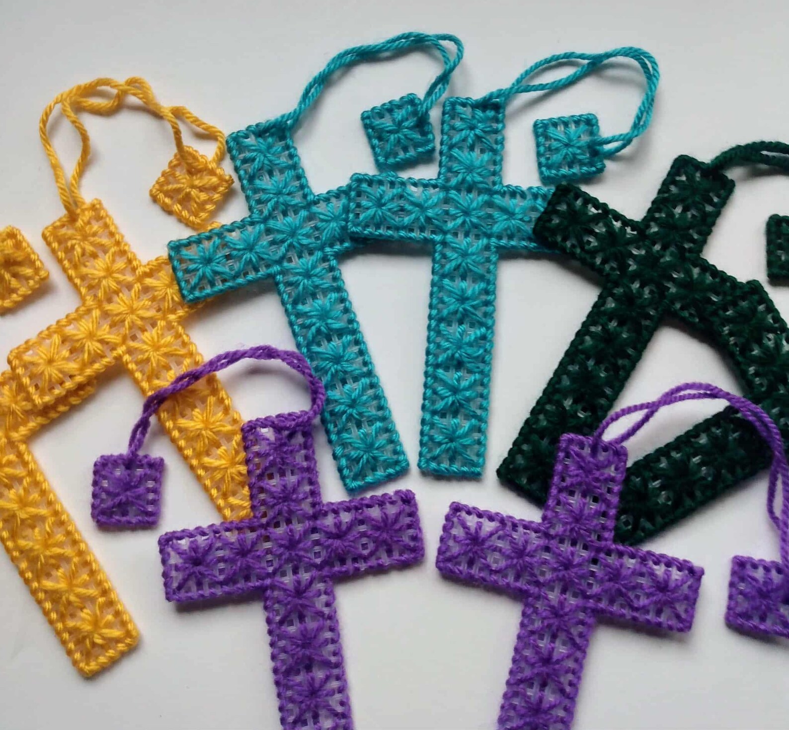 Solid Color Cross Bookmark: Plastic Canvas Book Lover Gift, Christmas ...