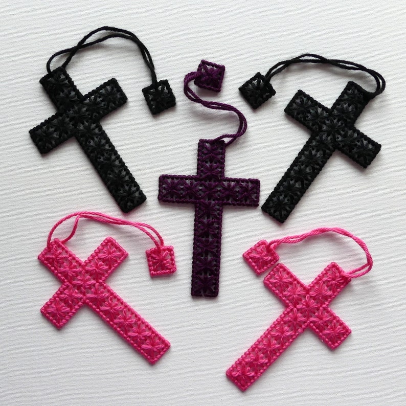 Solid Color Cross Bookmark: Plastic Canvas Book Lover Gift, Christmas ...