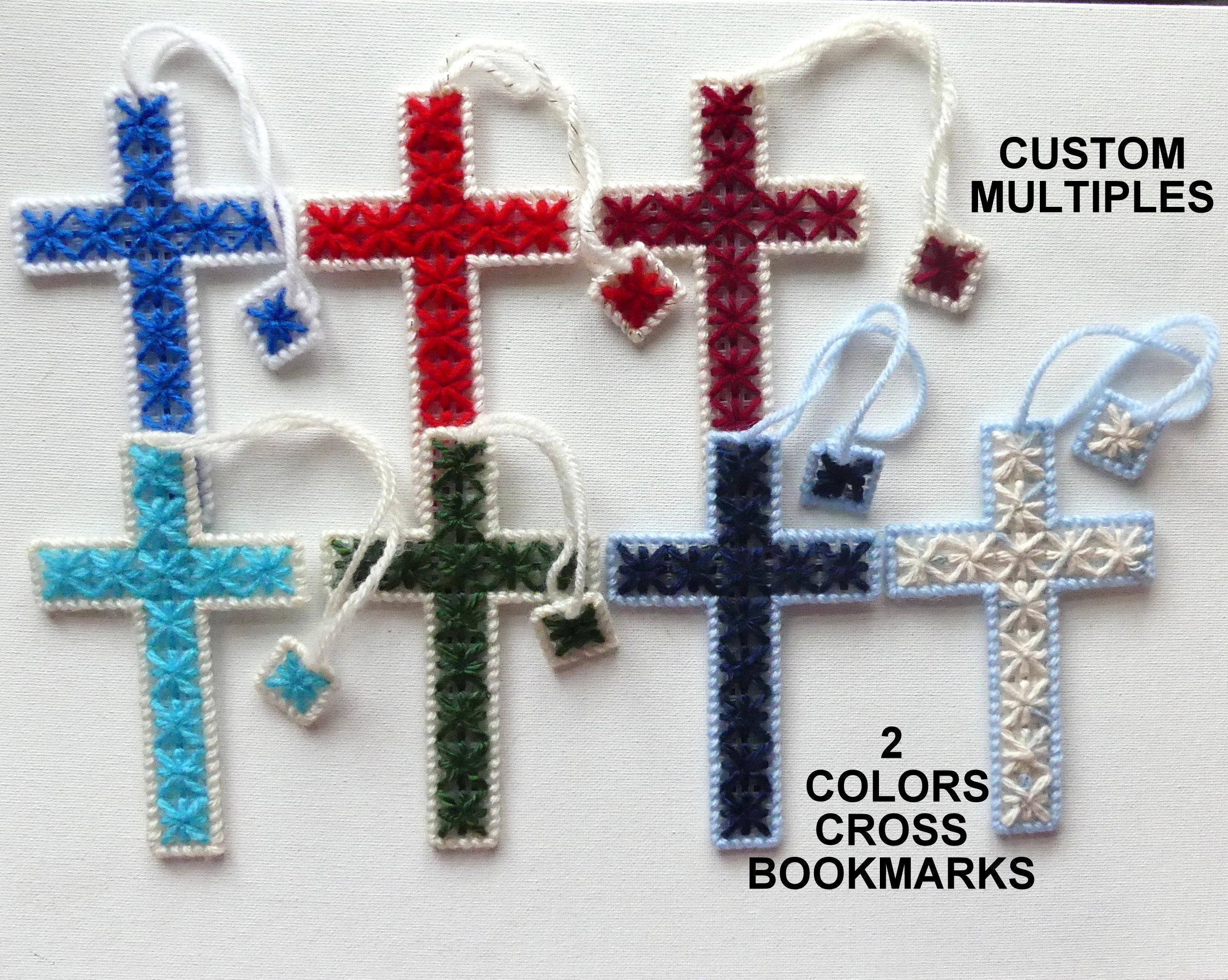 Custom 2 Colors Multiple Cross Plastic Canvas Bookmarks Gifts | Etsy