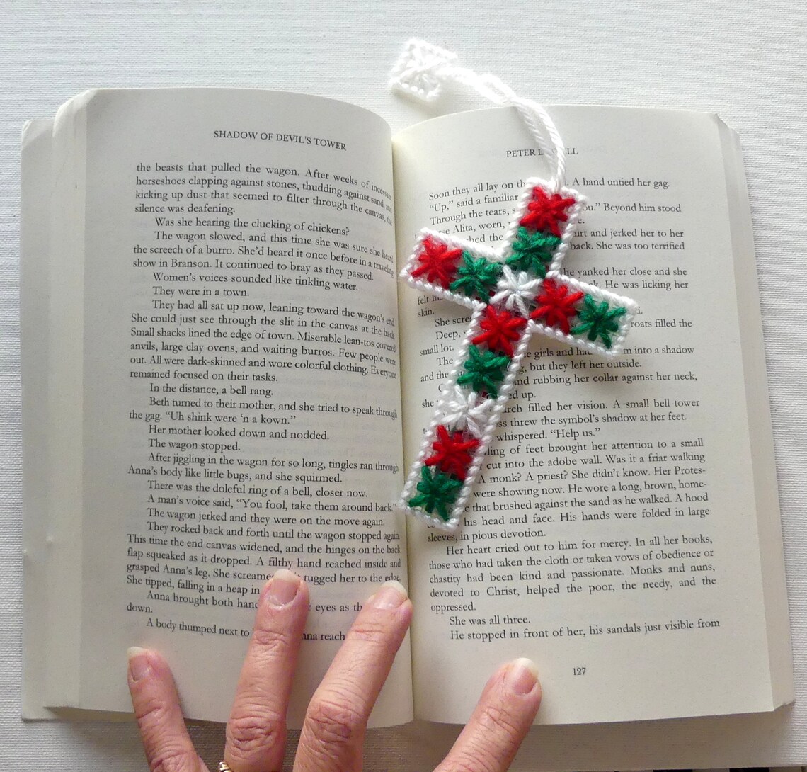 Christmas Cross Bookmarks Custom Plastic Canvas Bookmarks - Etsy