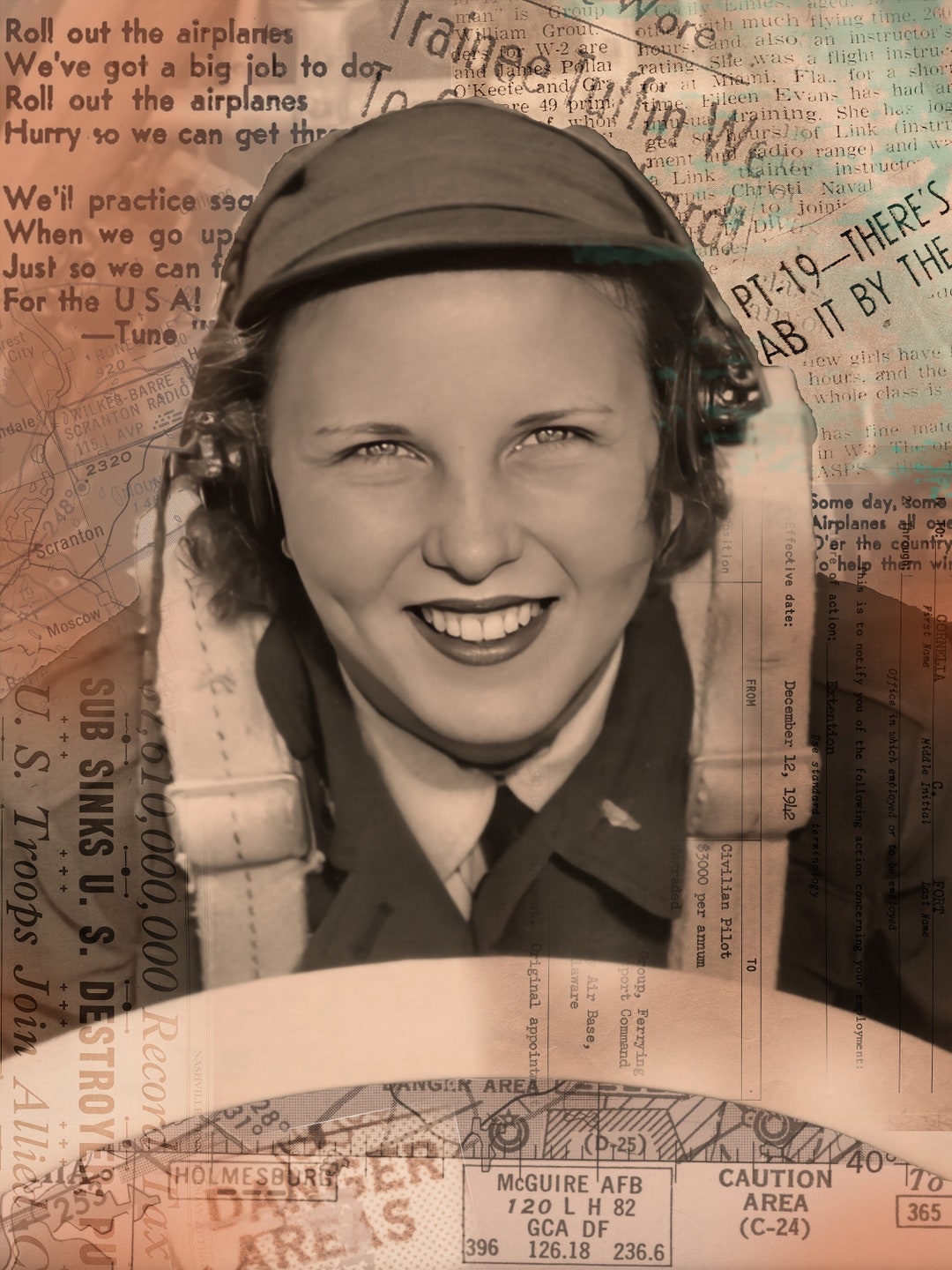 WWII WASP Women Airforce Service Pilots art Poster From Vintage 1942 ...