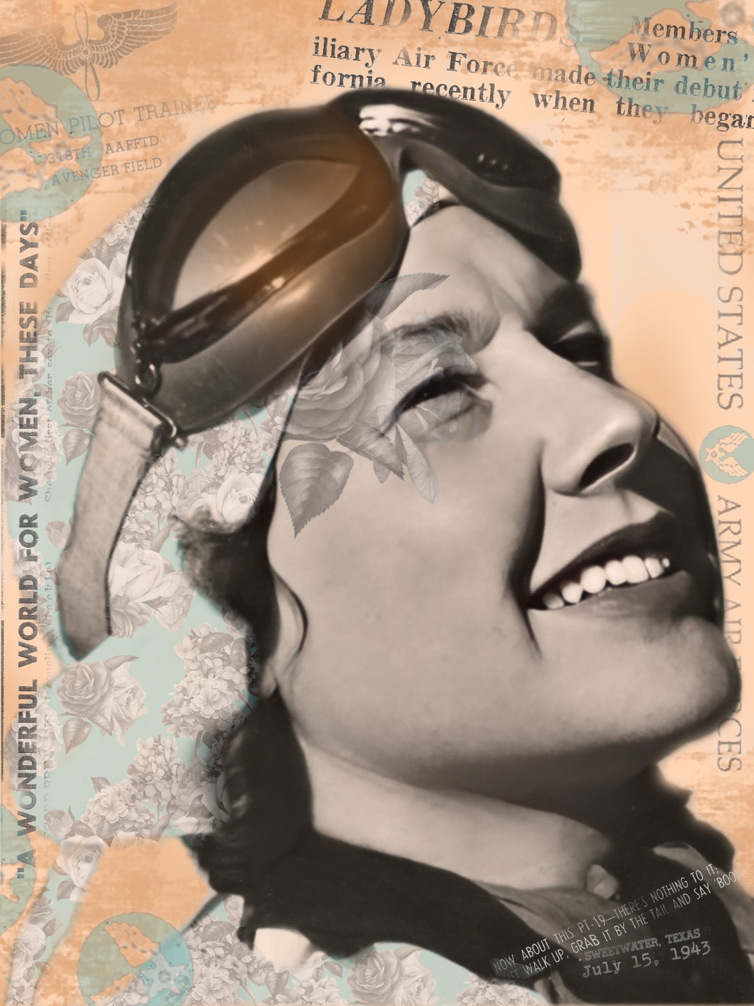 WWII WASP Women Airforce Service Pilots art Poster From Vintage 1942 ...