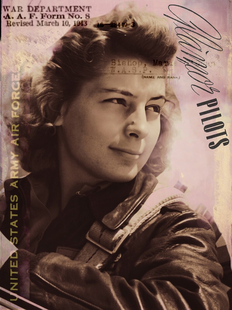 Wwii Wasp Women Airforce Service Pilots Art Poster From Vintage 1942