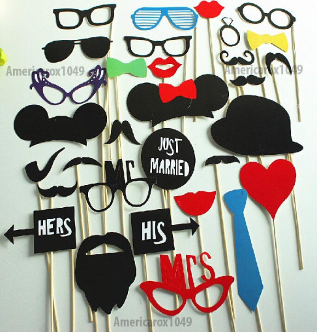 Wedding Props Favors Photo Booth Wedding 32 Piece Set - Etsy