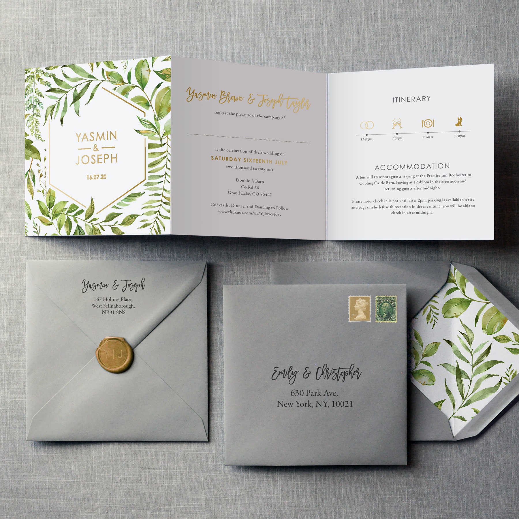 Invitations invitations wedding stationery Personalised foiled wedding ...