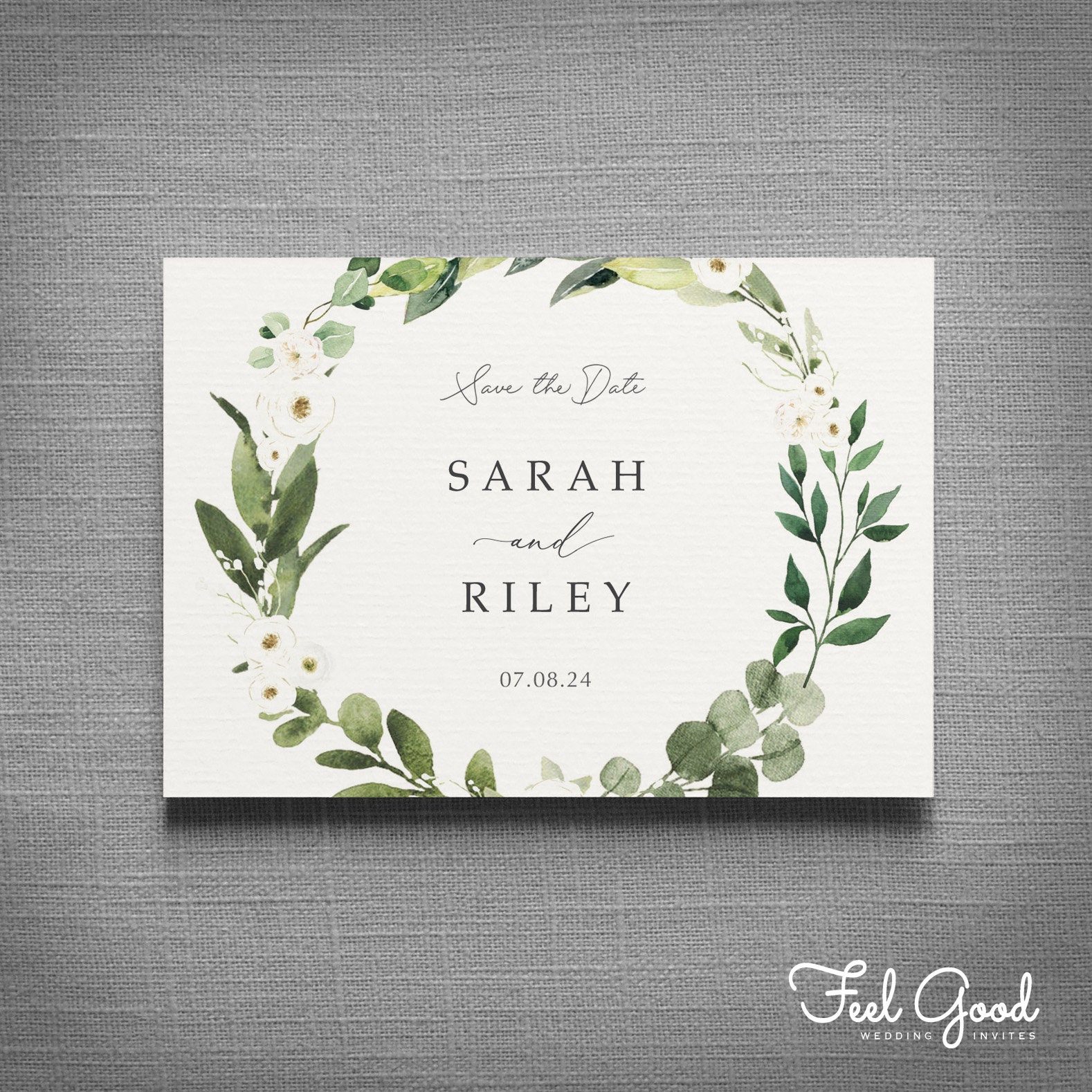 White Floral & Greenery. Luxury Wedding Invitation. Greenery - Etsy