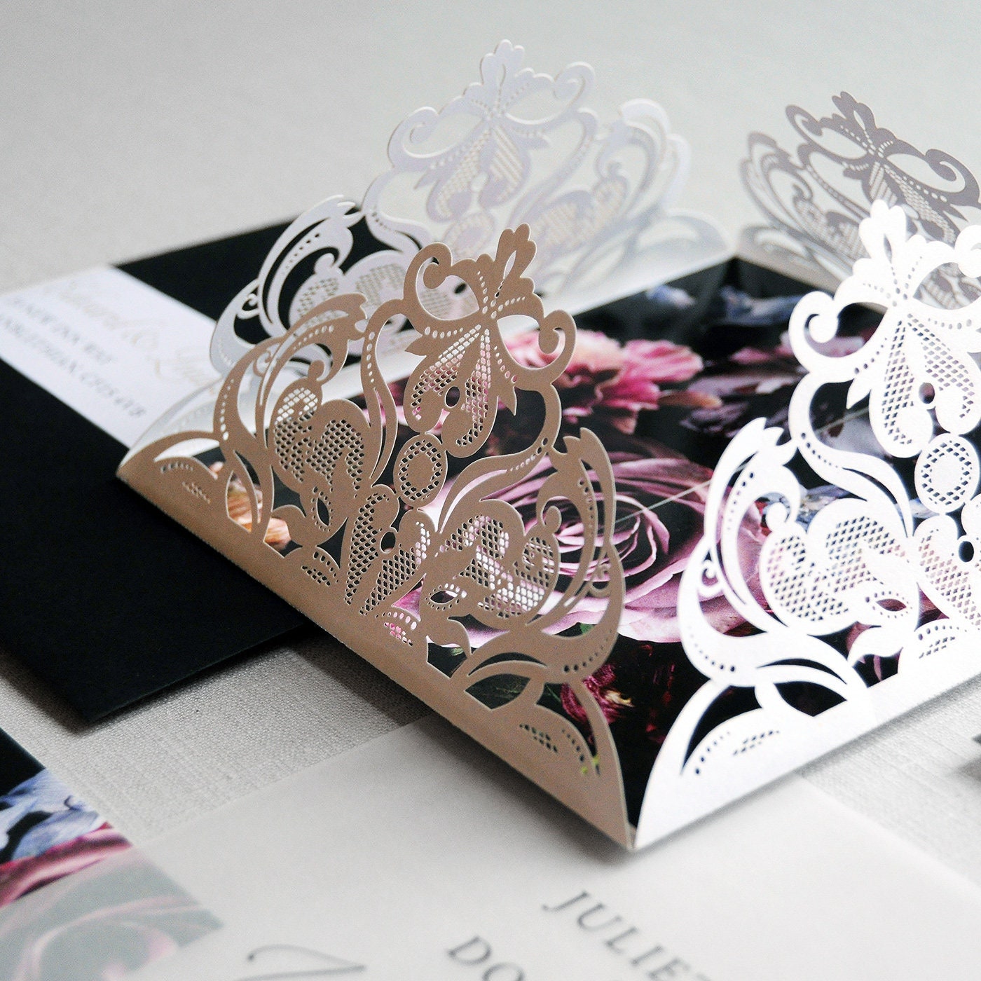 Victoria Luxury Folding Wedding Invitations & Save the Date. - Etsy